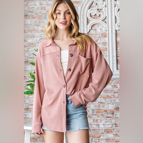 Reborn J | Jackets & Coats | Reborn J Button Up Long Sleeve Shacket ...